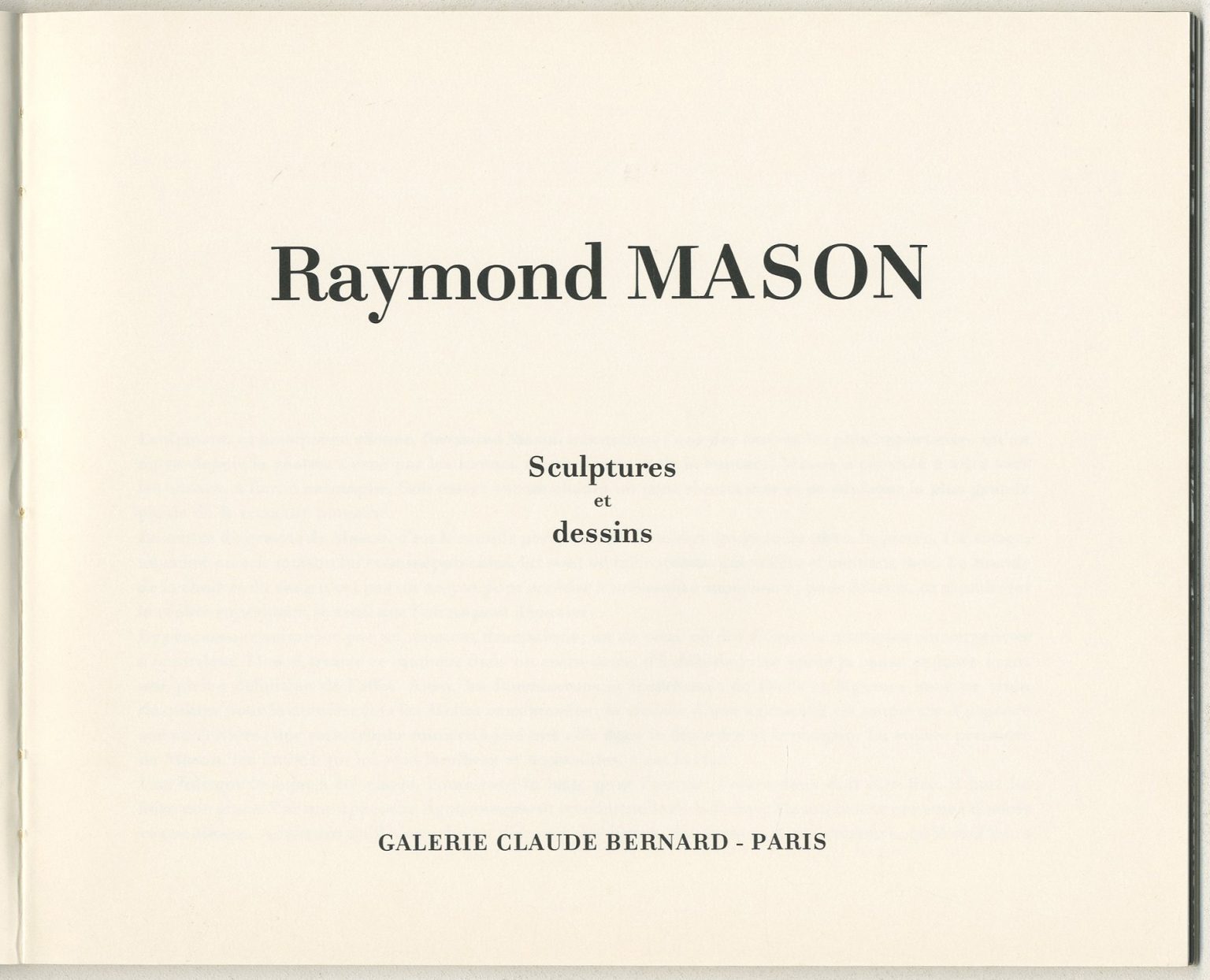 Exposition - Raymond Mason Sculpteur